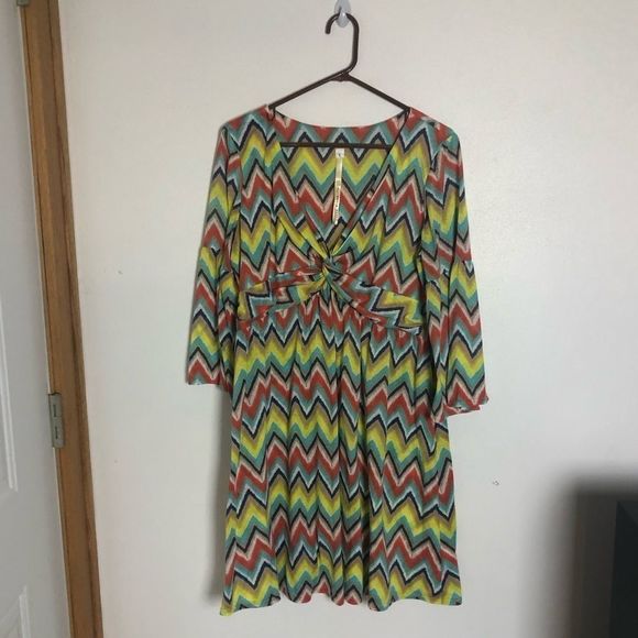 Uncle Frank | Dresses | Uncle Frank Zig Zag Bell Sleeve Dress | Poshmark